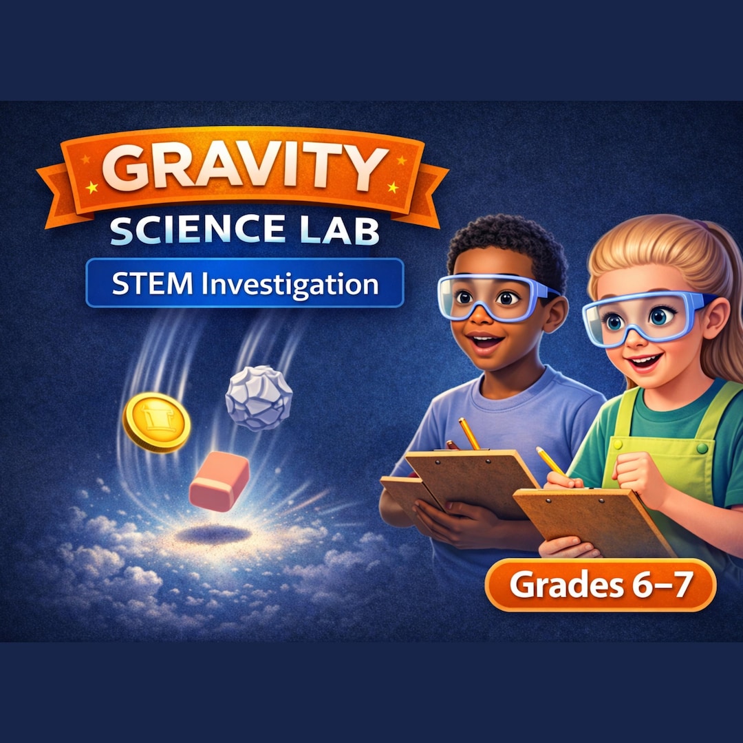 Gravity Science Lab Experiment – Printable STEM Physics Worksheet ...