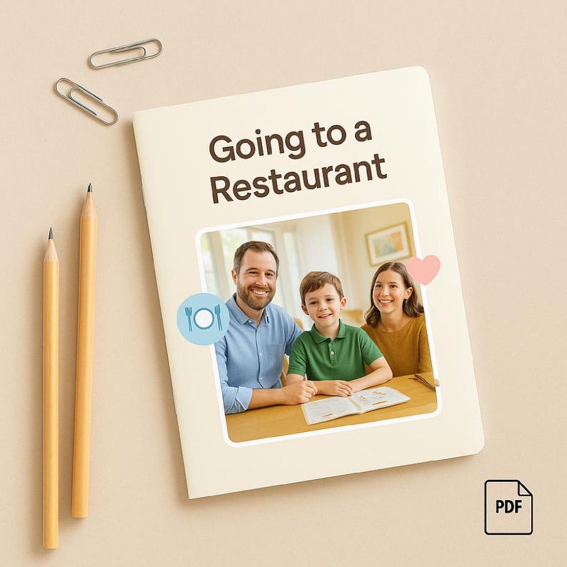 Restaurant Social Story | Autism Visual Guide, Kids Trip Routine ...