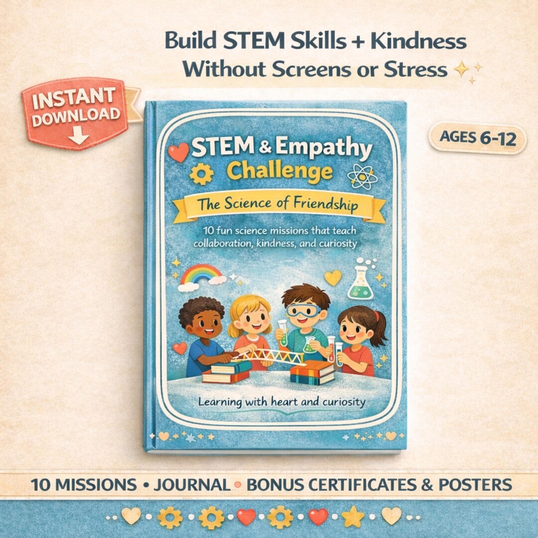 STEM Empathy Kids Printable | Screen Free Learning Guide With STEM ...