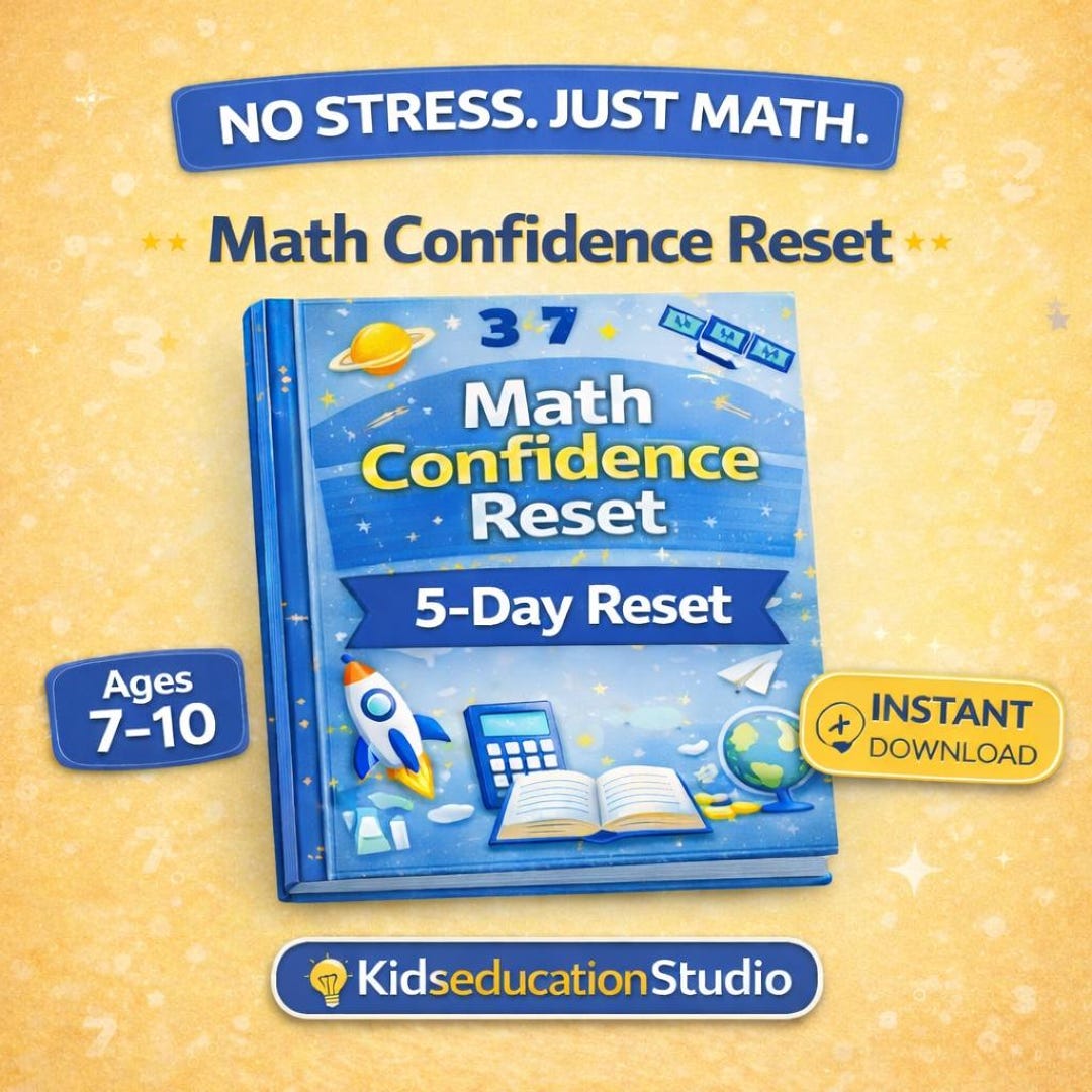 Math Worksheets for Kids Ages 7–10 | 5-day Math Confidence Reset ...