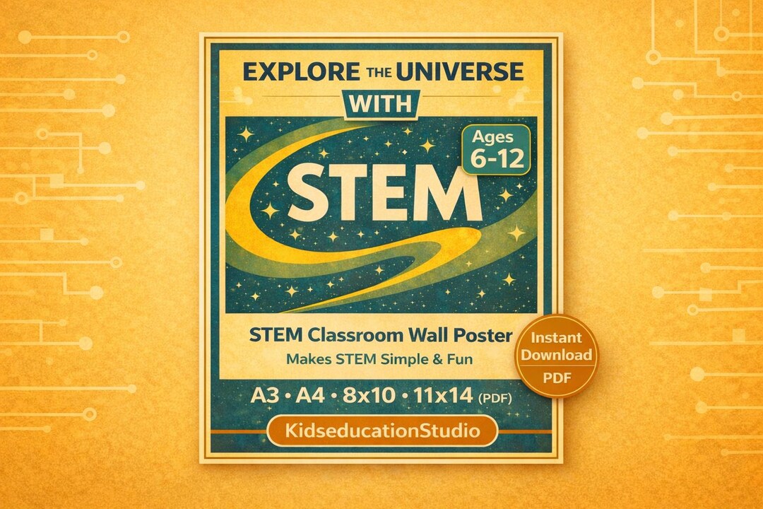 STEM Classroom Poster for Kids – Educational STEM Wall Art, Homeschool ...