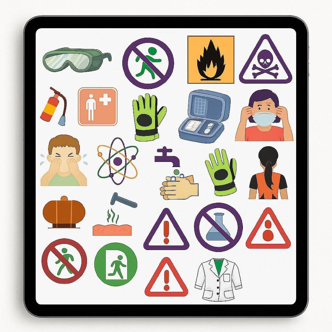 Lab Safety Signs Clipart | Science Icons | Experiment Rules Graphics ...