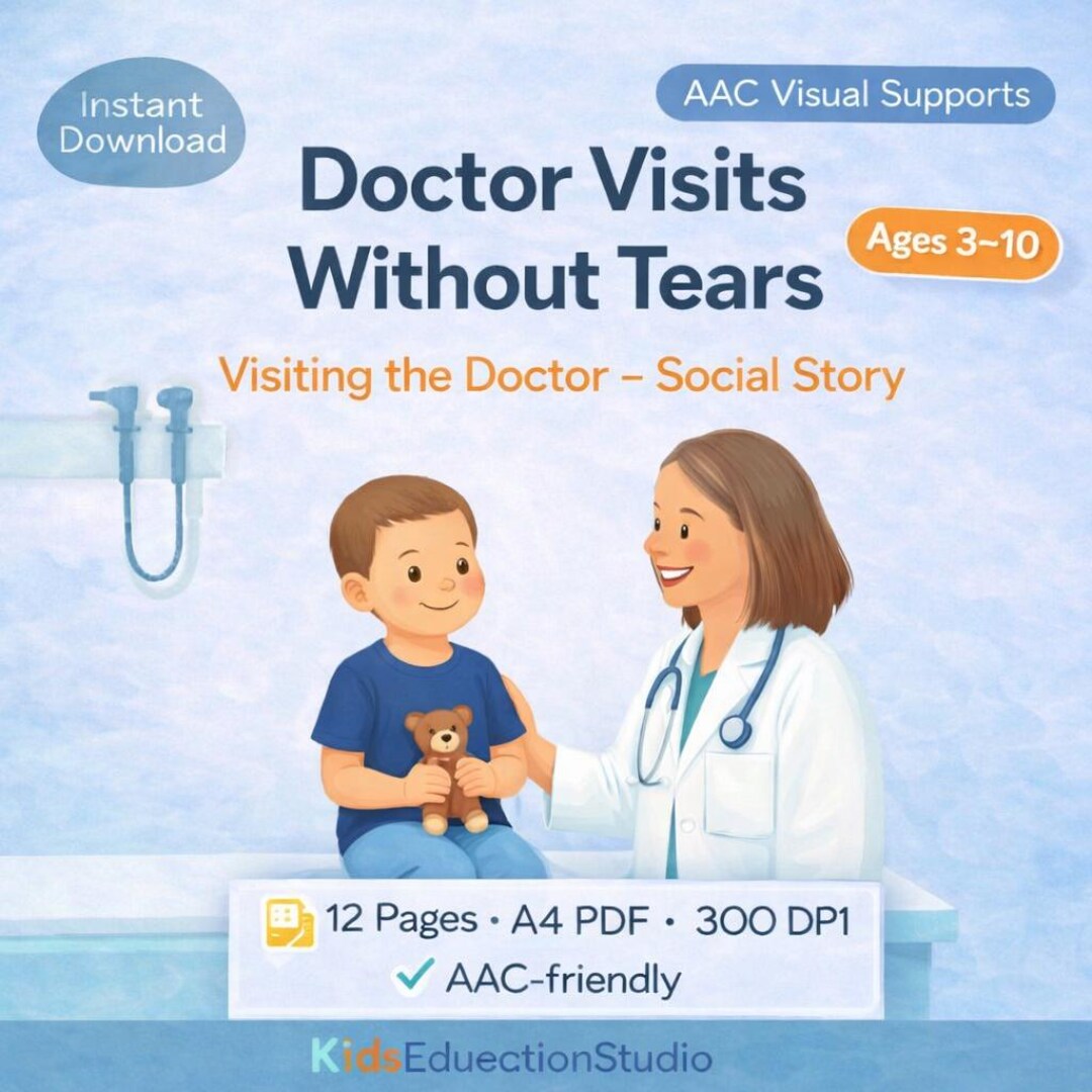 Visiting the Doctor Social Story | Autism Visual Support (printable PDF ...