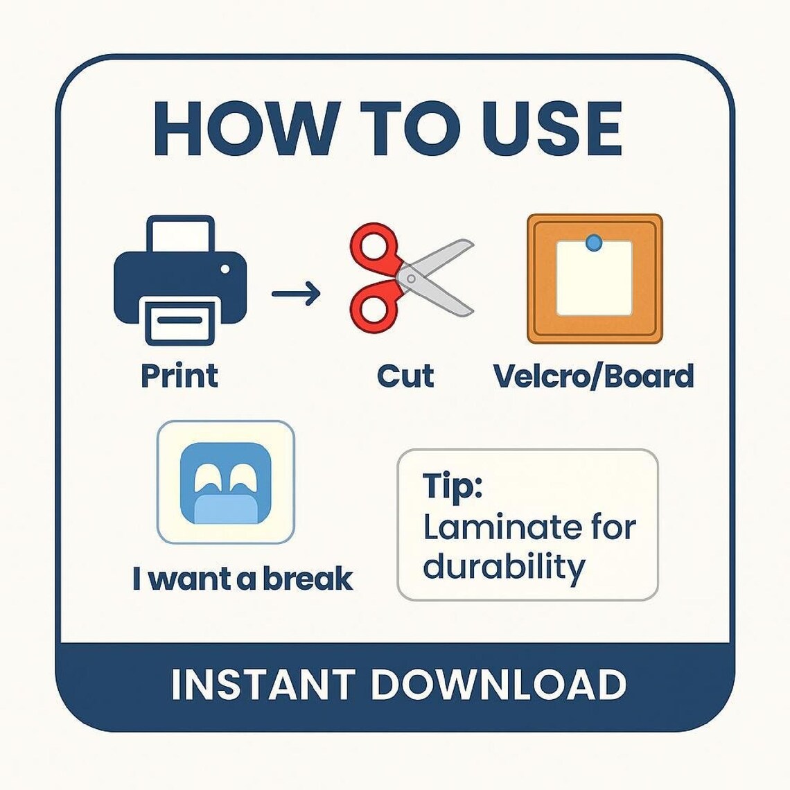 Autism Visual Aids Cards (60) – Visual Schedule Autism - First/then ...