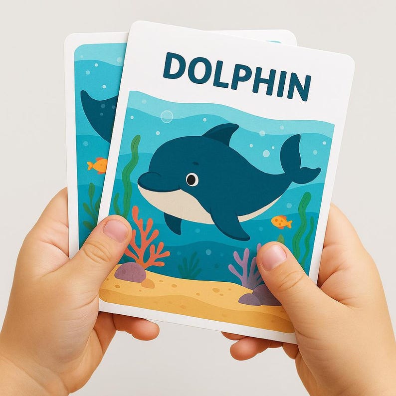 Sea Flashcards | Ocean Creatures | Child Learning | Instant Download ...