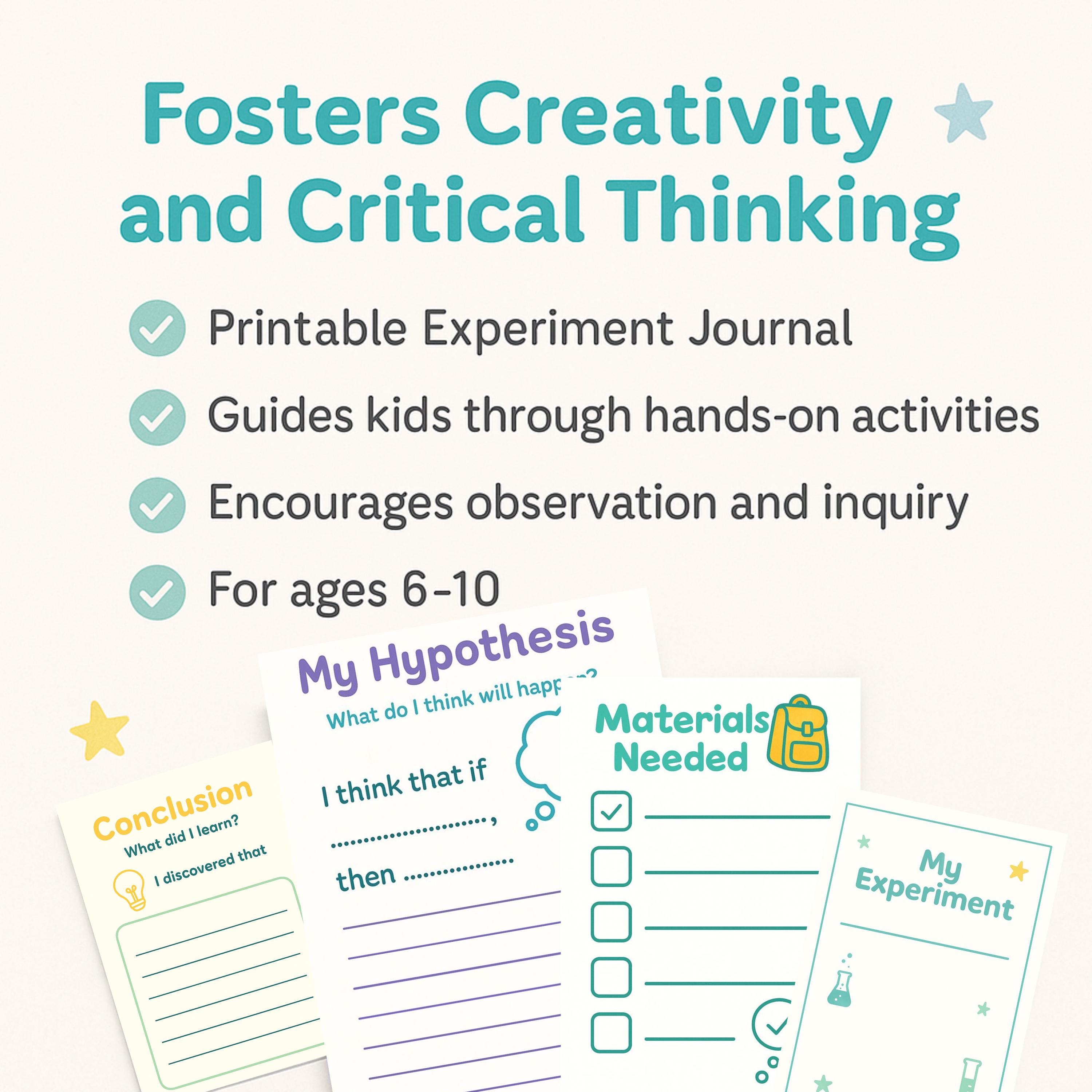 Science Experiment Journal | STEM Lab Notebook | Scientific Method ...