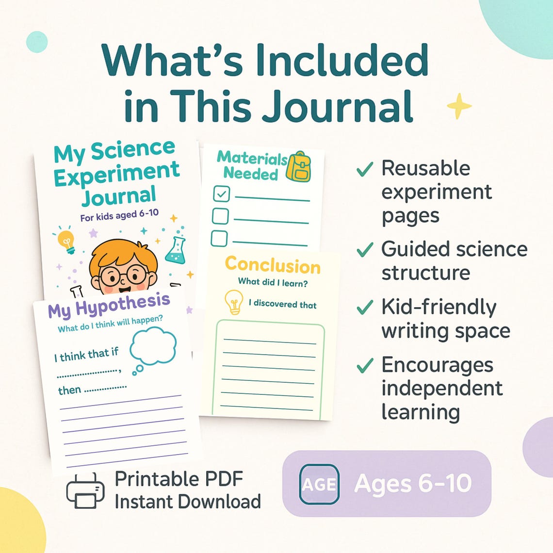 Science Experiment Journal | STEM Lab Notebook | Scientific Method ...
