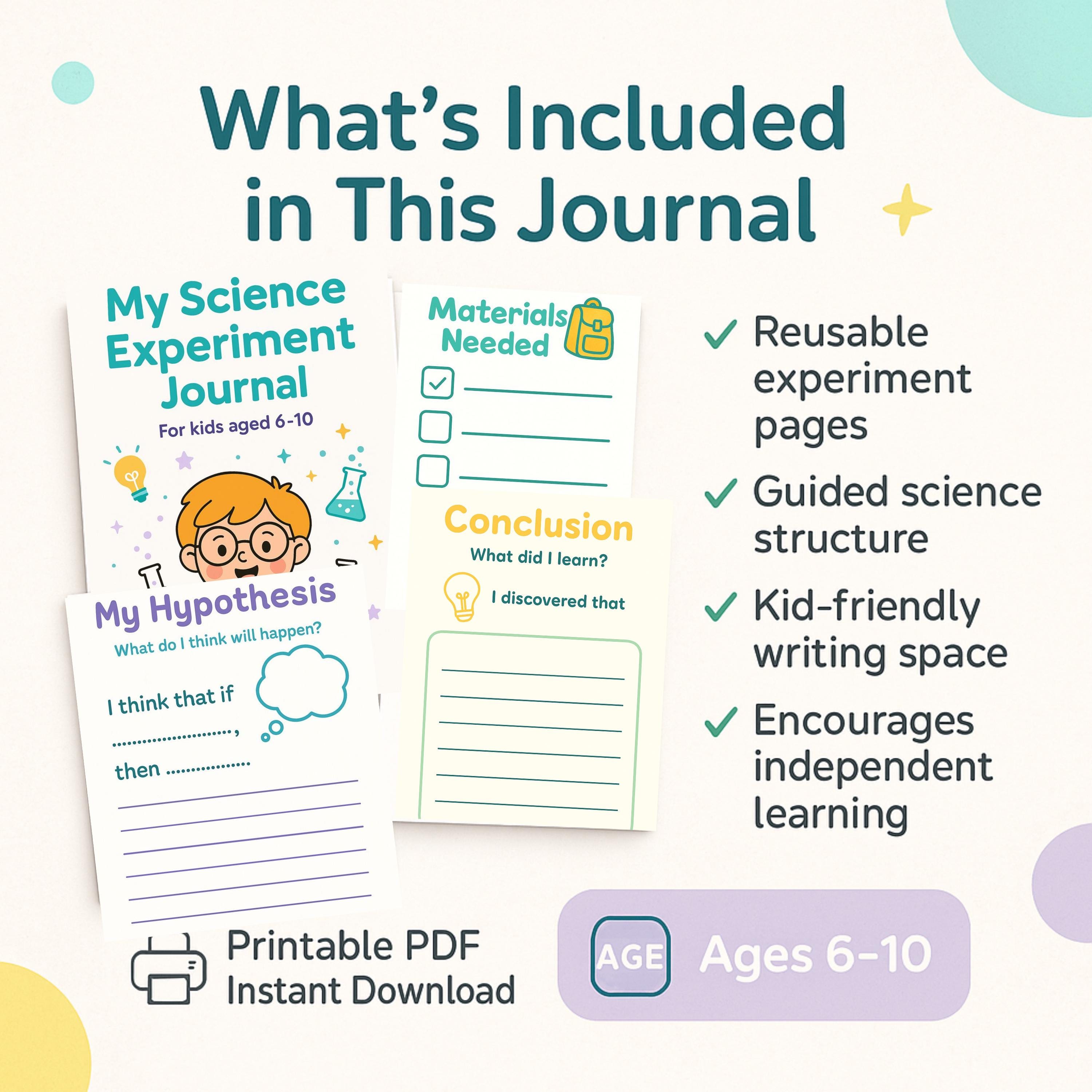 Science Experiment Journal | STEM Lab Notebook | Scientific Method ...