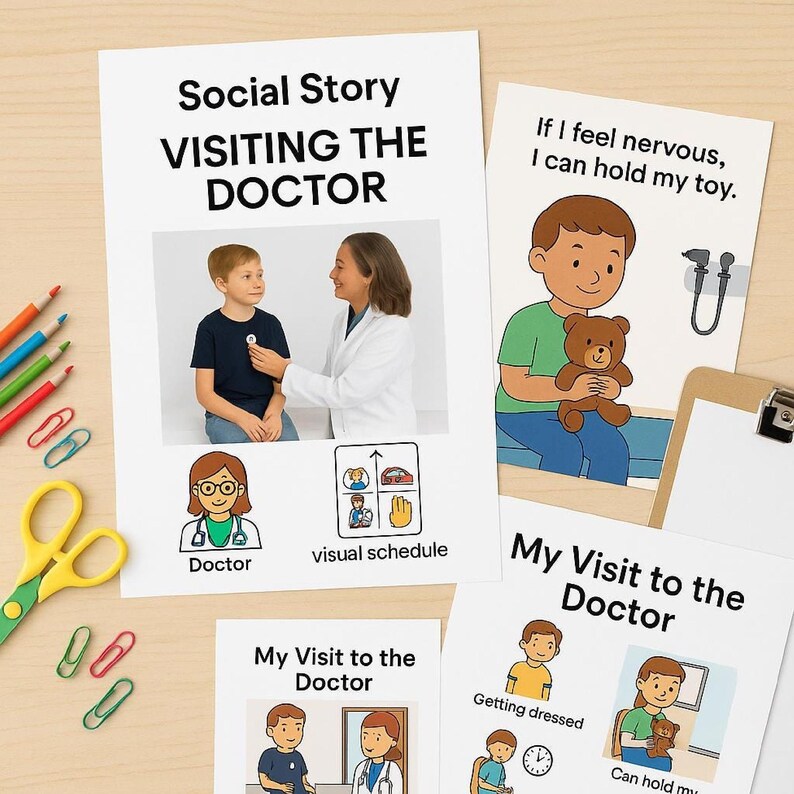 Visiting the Doctor Social Story | Autism Visual Support (printable PDF ...