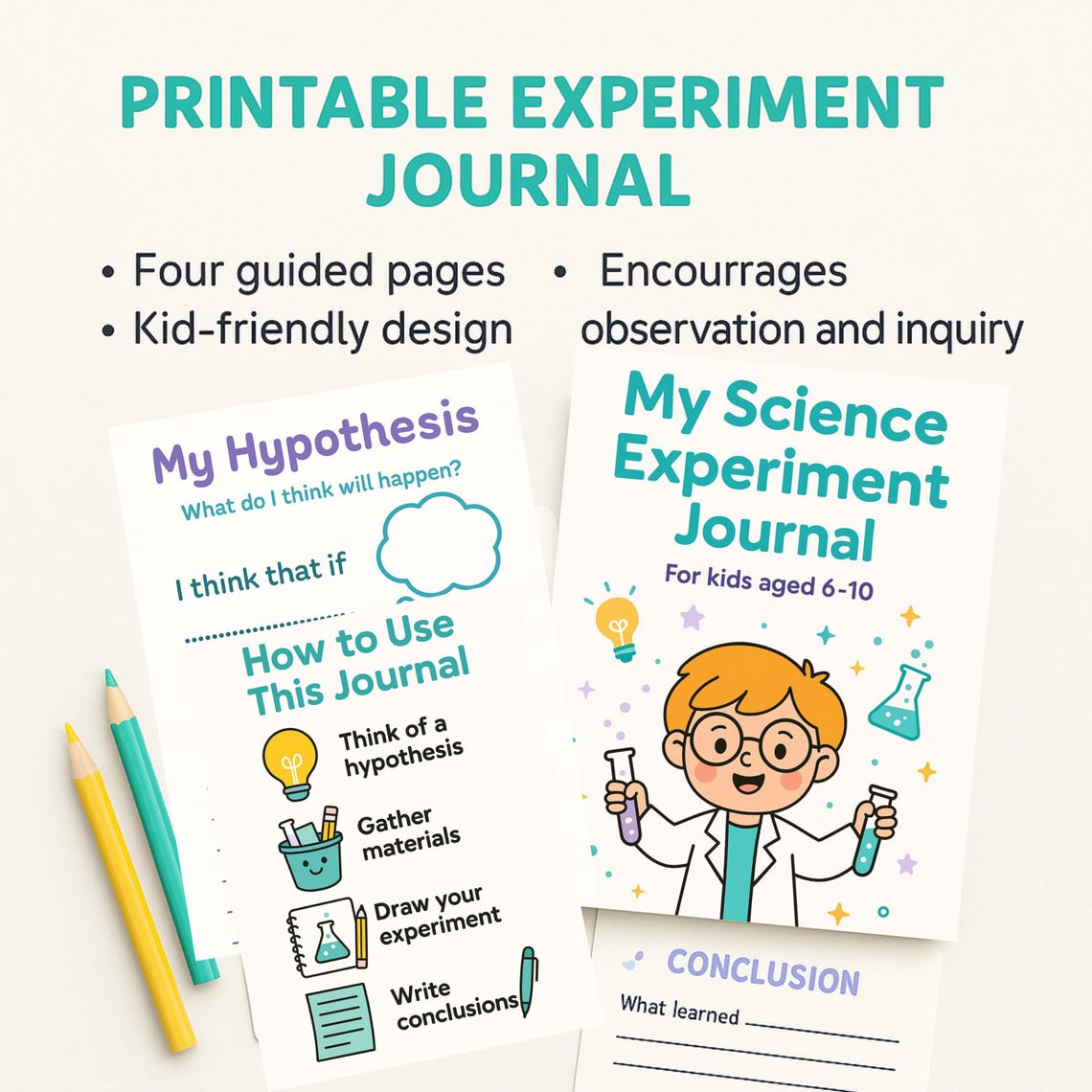 Science Experiment Journal | STEM Lab Notebook | Scientific Method ...