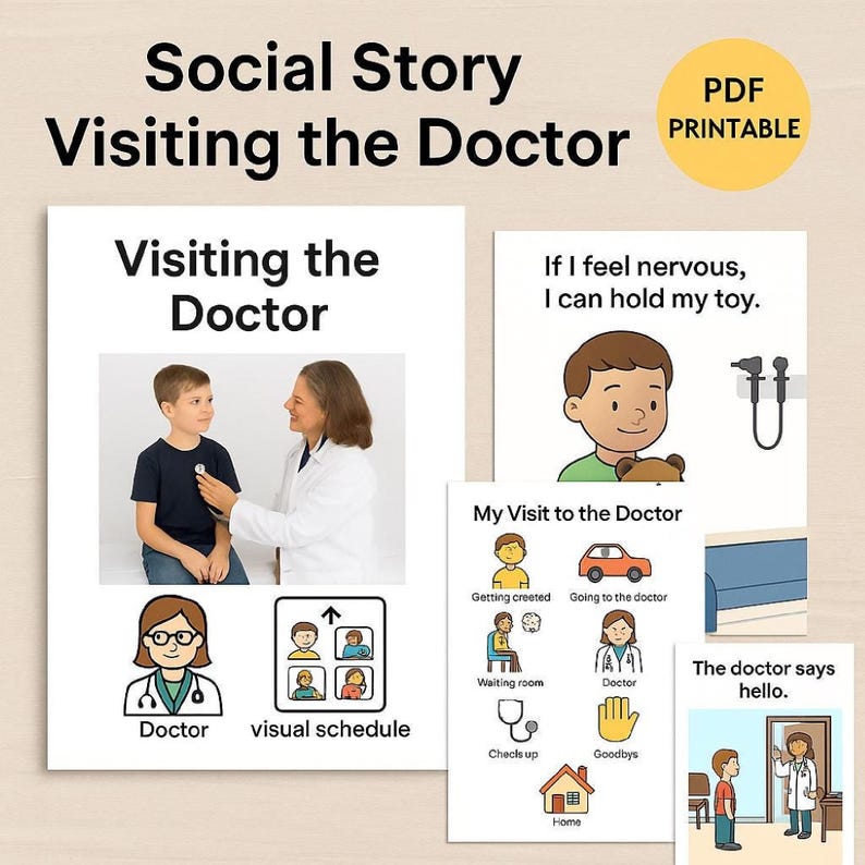 Visiting the Doctor Social Story | Autism Visual Support (printable PDF ...