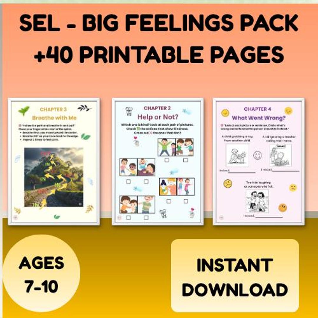 Feelings Workbook for Kids – Big Emotions Printable PDF (40+ Pages ...