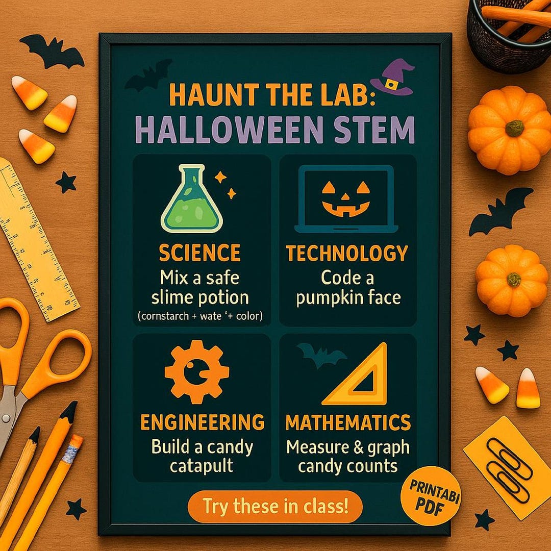 Printable Halloween STEM Poster | Science Technology Math Classroom ...