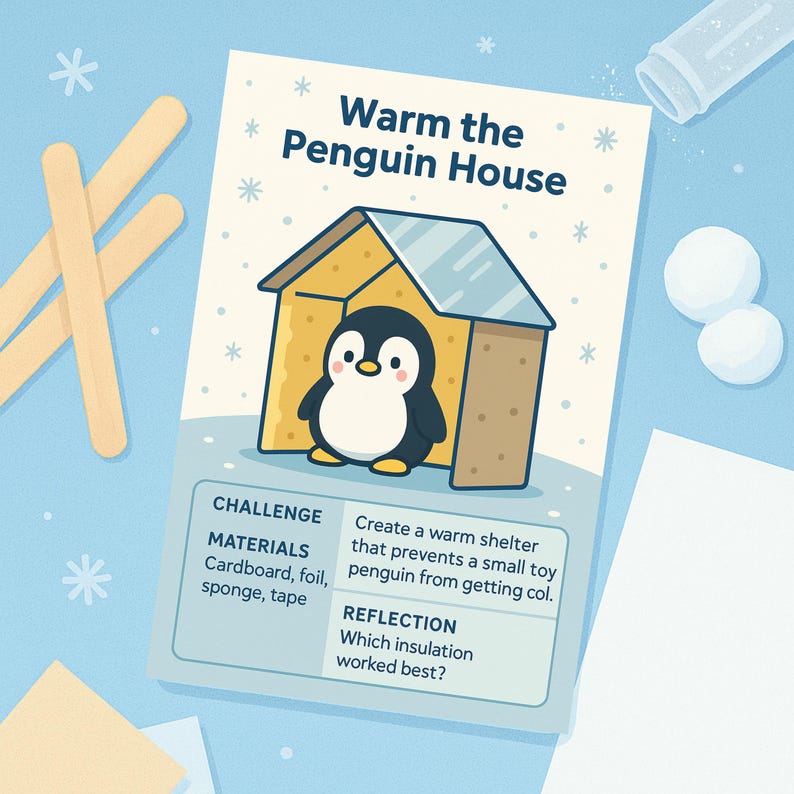 Winter STEM Challenge Cards Printable | Fun Science Activities for Kids ...