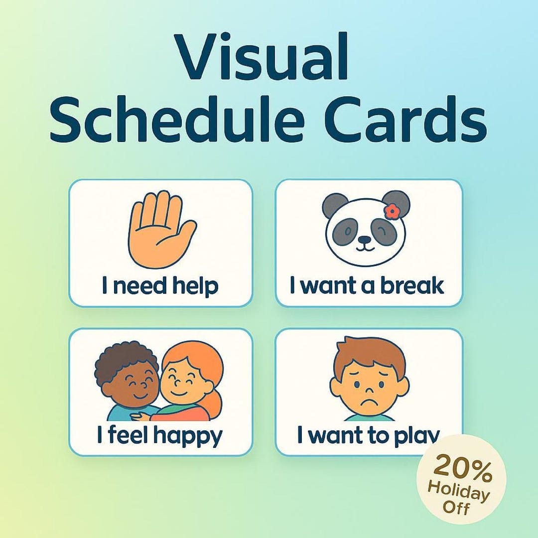 Autism Visual Aids Cards (60) – Visual Schedule Autism - First/then ...