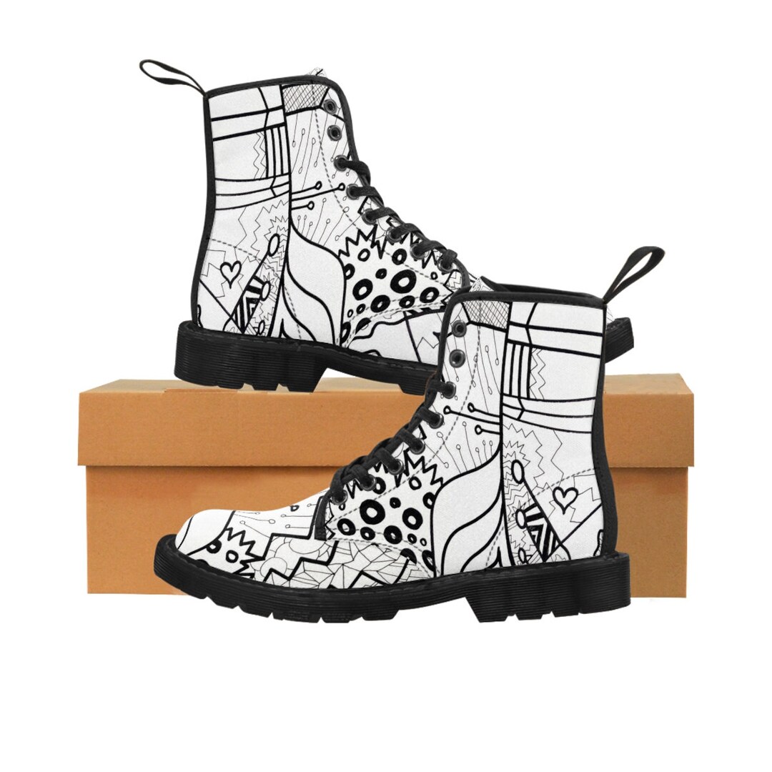 Pop Art Men's Canvas Boots - Etsy