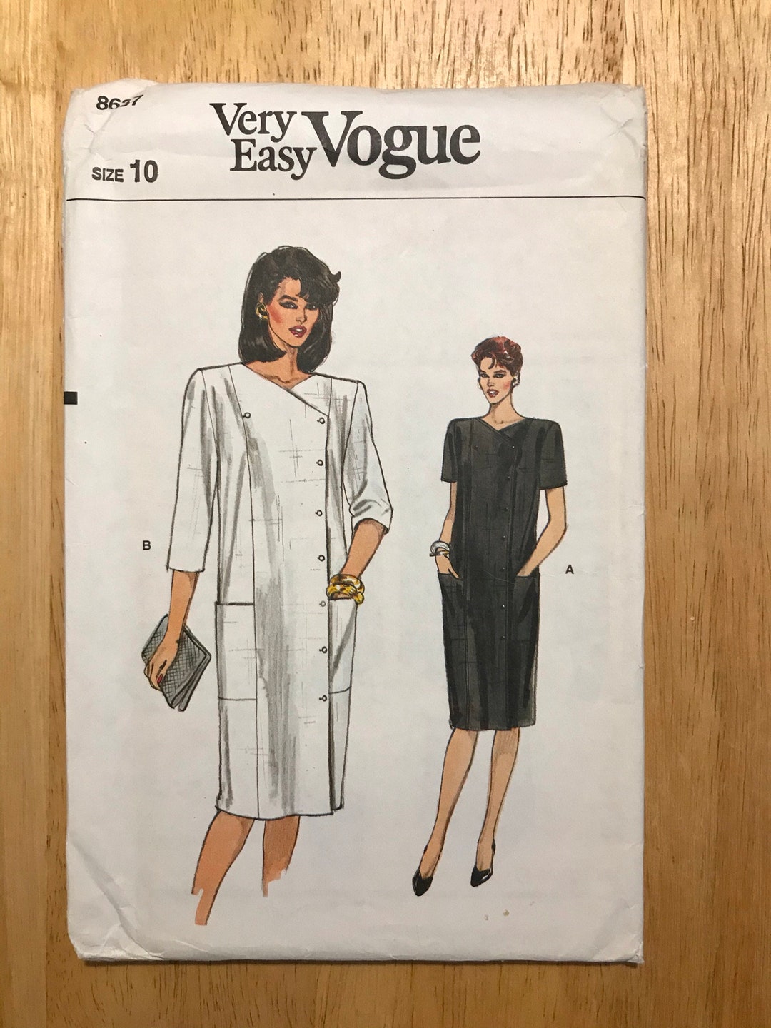 Vogue Sewing Pattern Very Easy 8637 Misses Coat Dress Double Breasted W ...