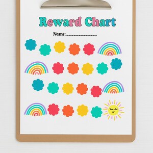 Printable Rainbow Reward Chart - Instant Download PDF - Girls Chore ...