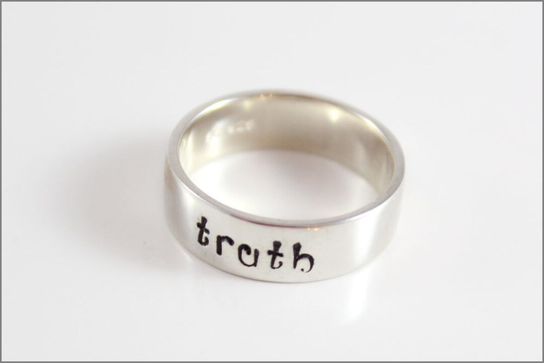 Sterling Silver Hand Stamped Ring | Custom Quote or Words Ring ...