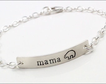 Silver Mom Bracelet - Etsy