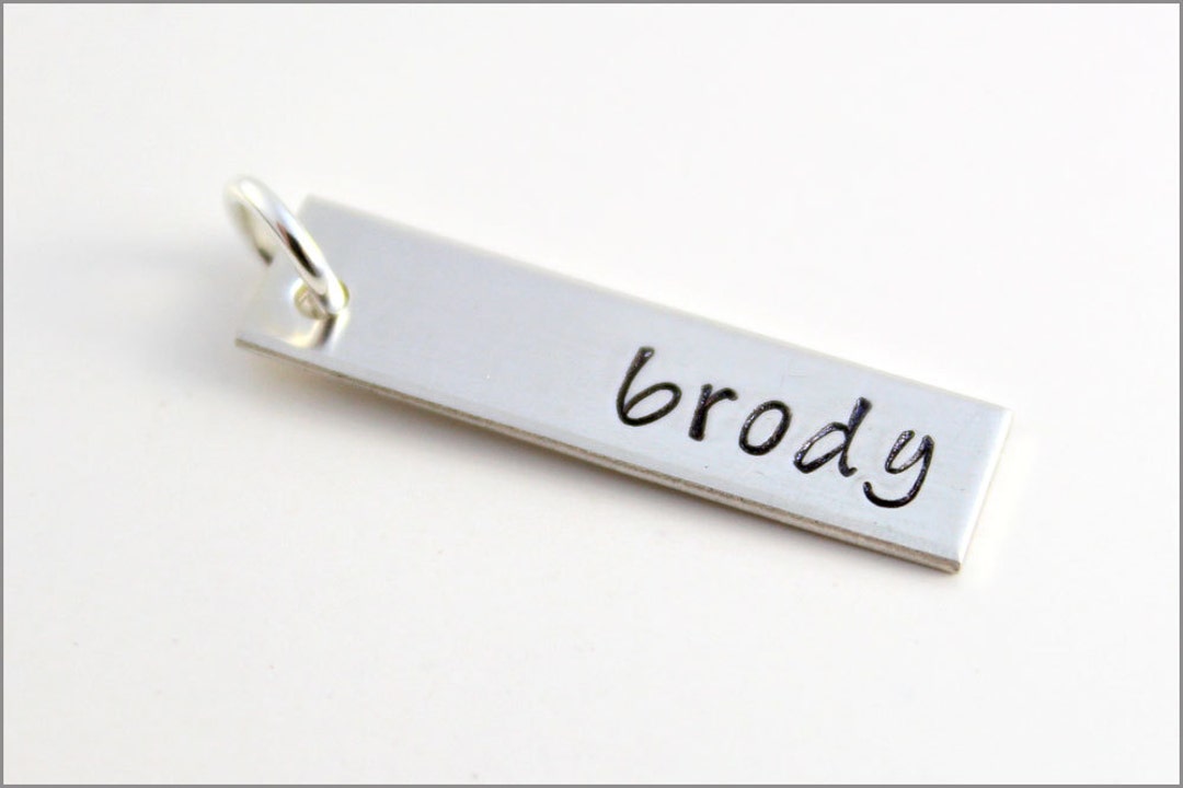 Personalized Sterling Silver Name Pendant - Custom Date Tag - Etsy