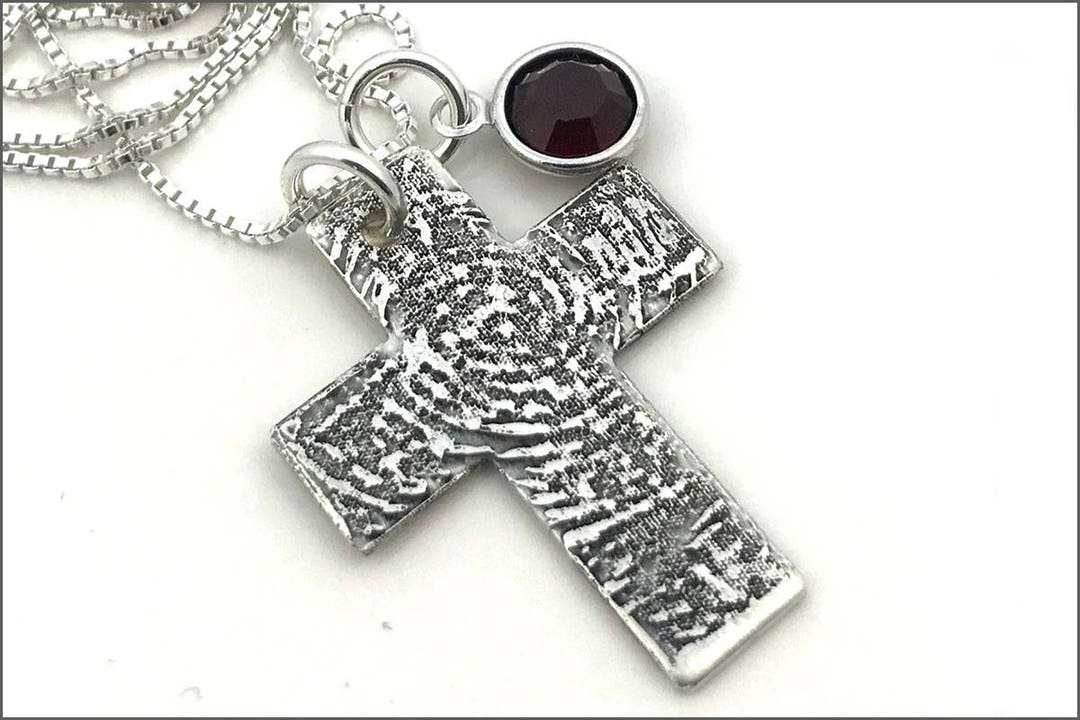 Custom Fingerprint or Thumbprint Cross Necklace | Finger Print, Thumb ...