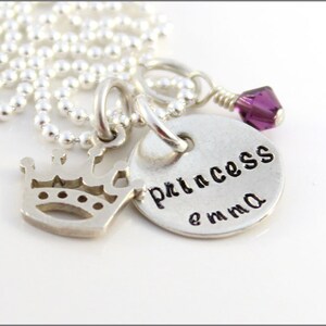 Personalized Name Necklace With Princess Crown Charm | Gift for Young ...
