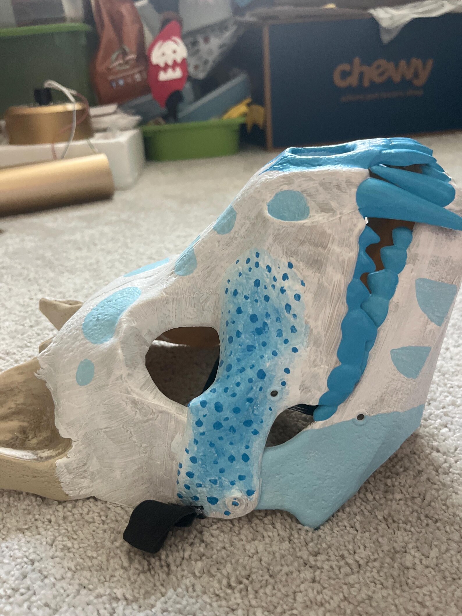 Skulldog Mask Hand Painted & Designed, Working Jaw, Adjustable Straps ...