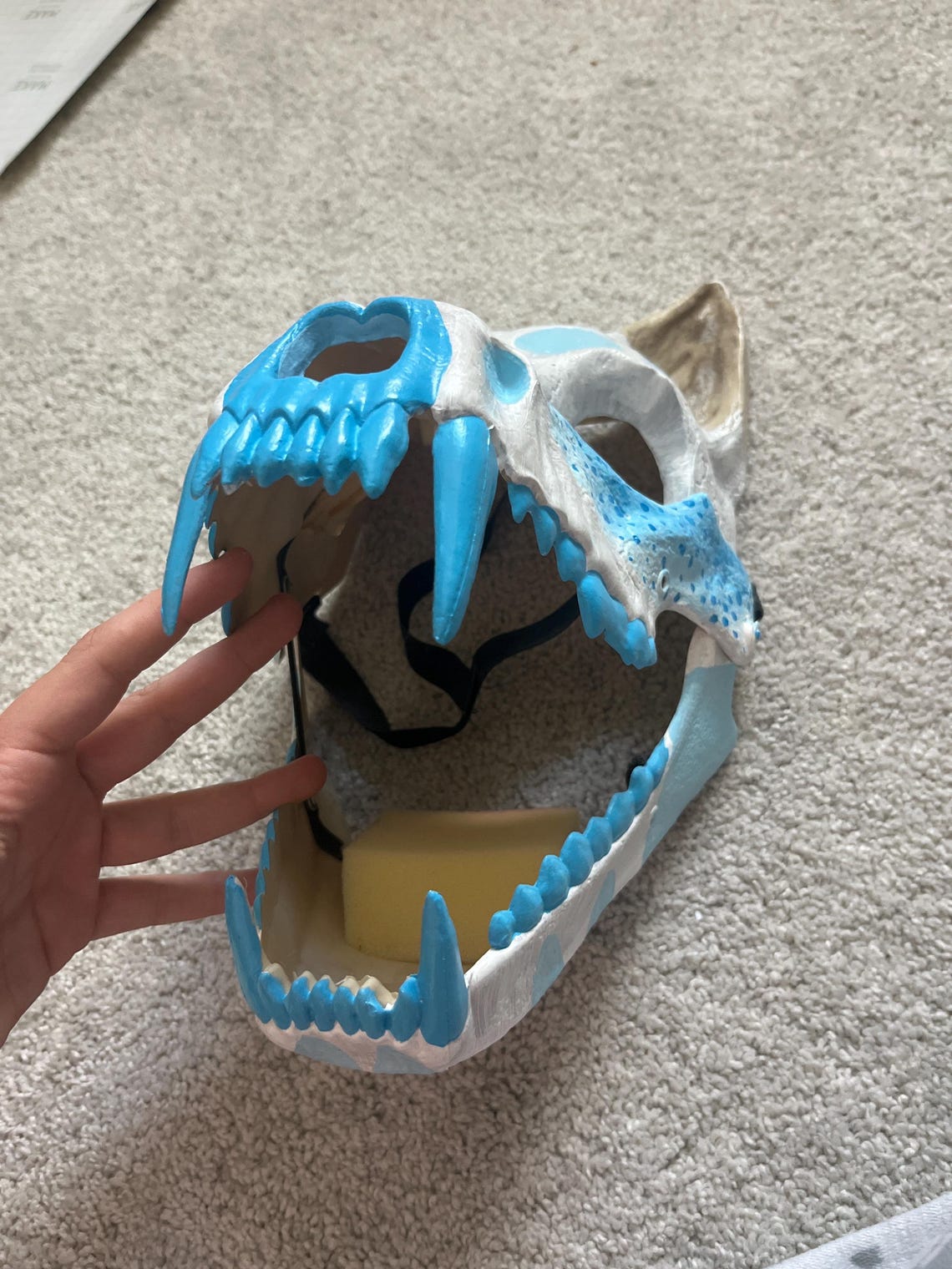 Skulldog Mask Hand Painted & Designed, Working Jaw, Adjustable Straps ...