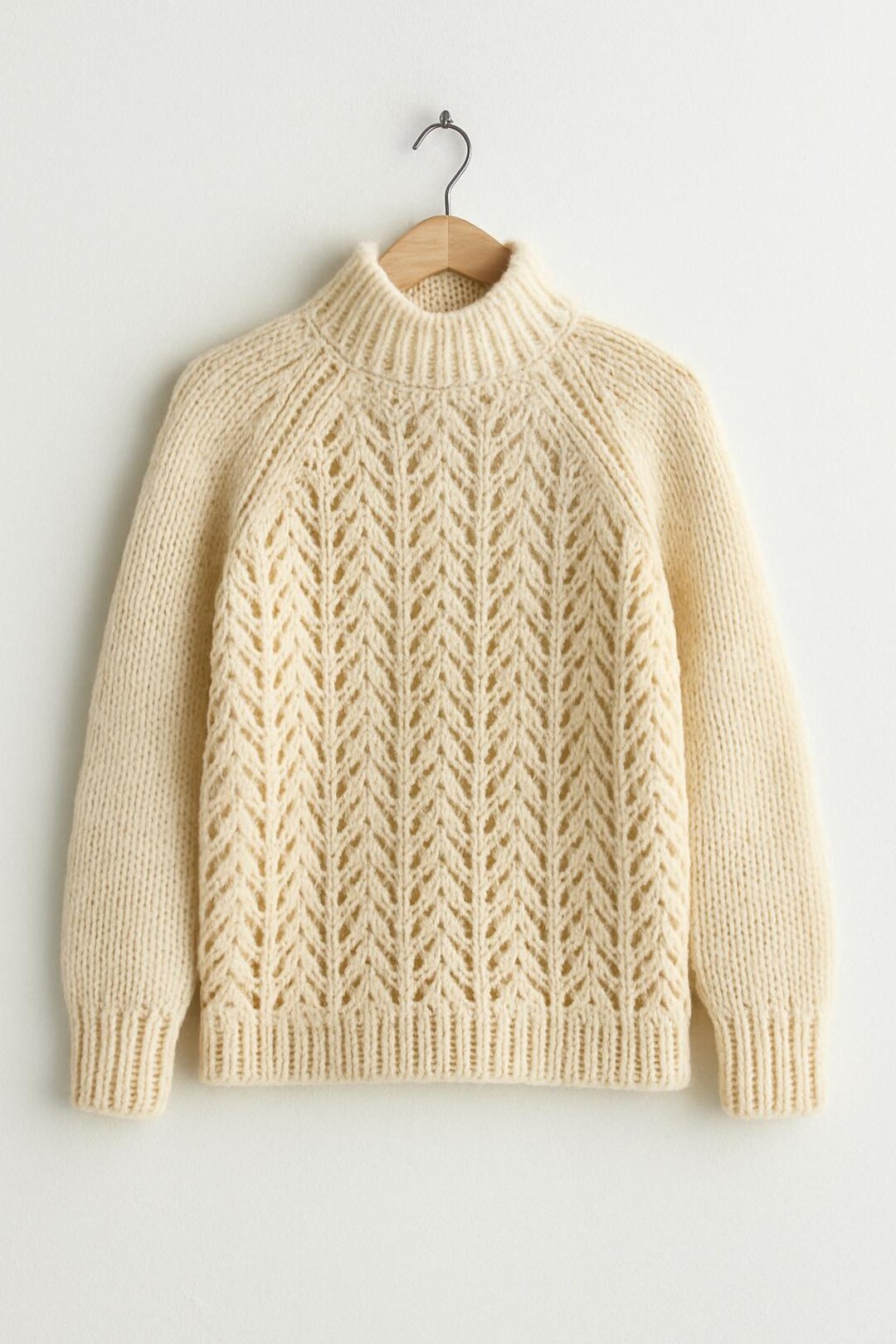 Lacy Raglan Pullover Knitting Pattern PDF: Easy Chunky Sweater (digital ...