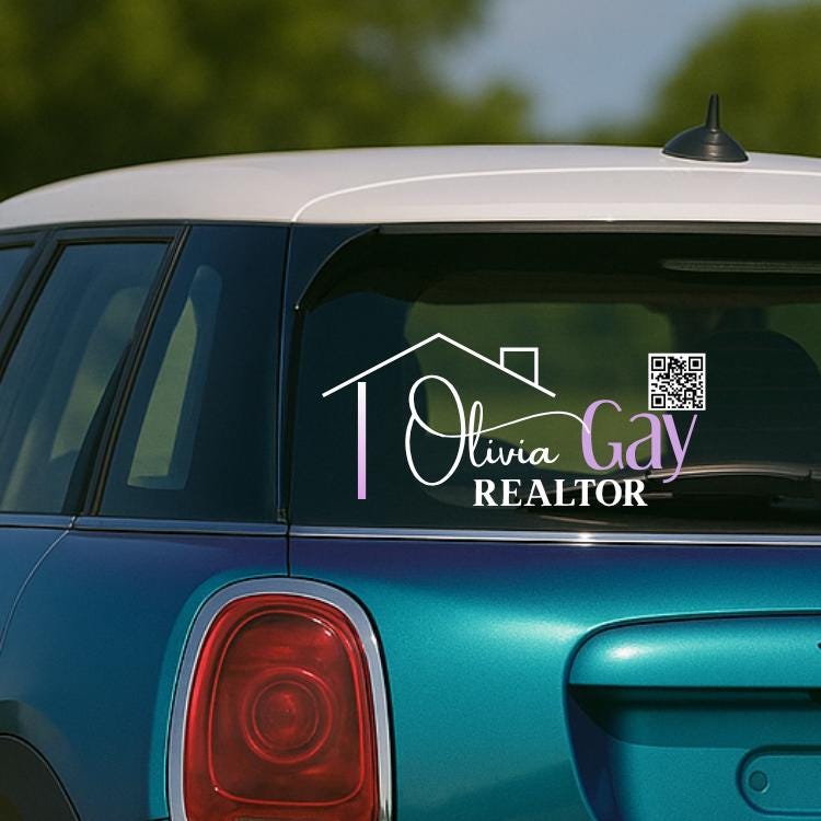 Real Estate Marketing Decal, Custom Realtor Decal for Car Window ...