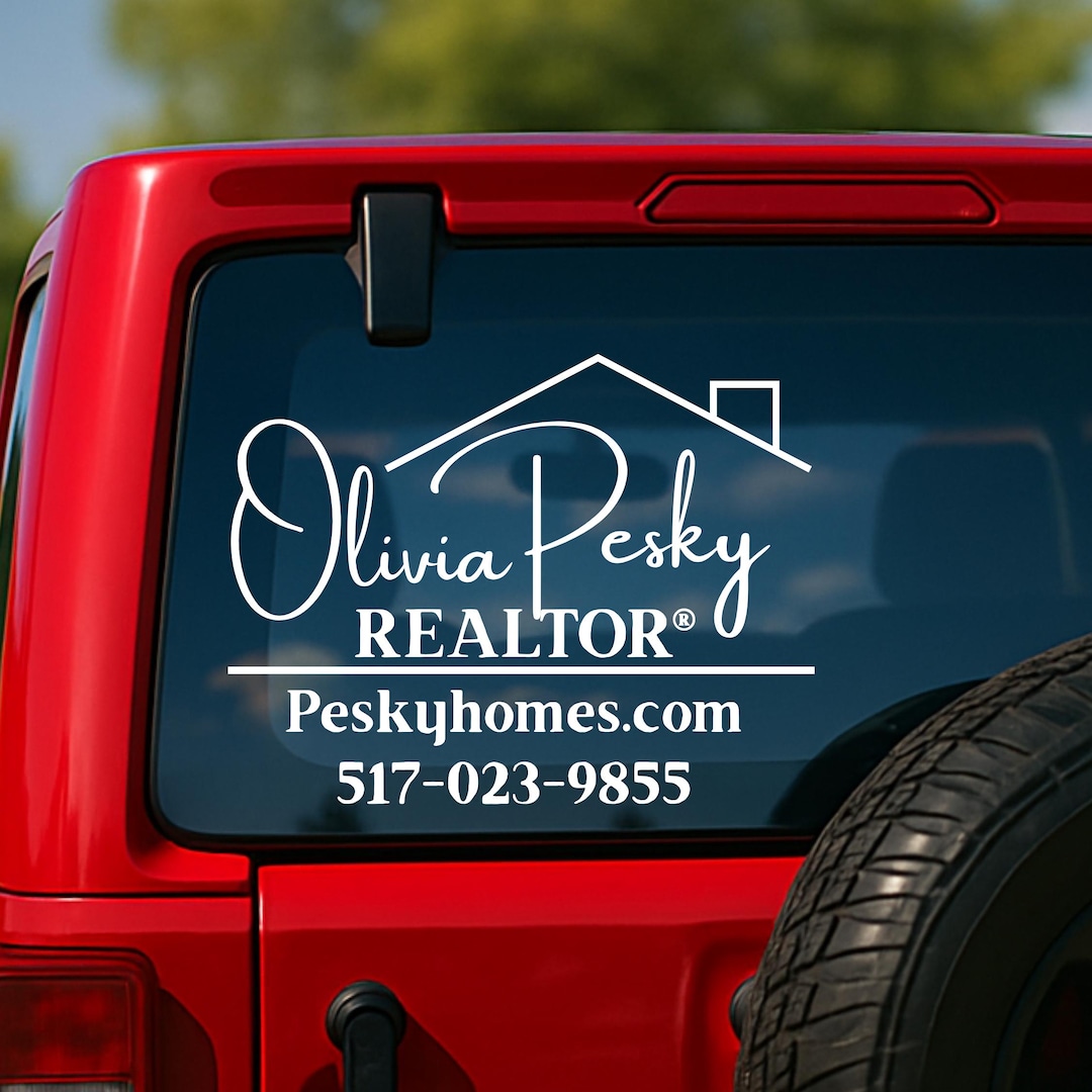 Real Estate Marketing Decal, Custom Realtor Decal, Vinyl Decal for Real ...