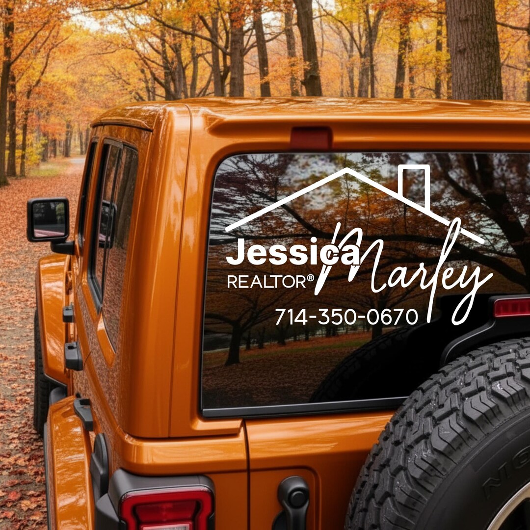 Custom Real Estate Car Decal - Personalized Realtor Vinyl Sticker for ...