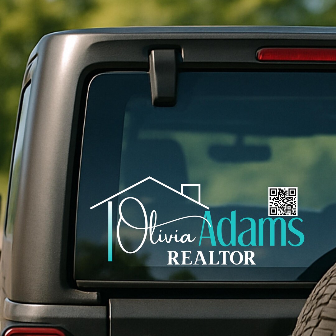Custom Realtor Decal for Car Window – Real Estate Marketing Vinyl Decal ...
