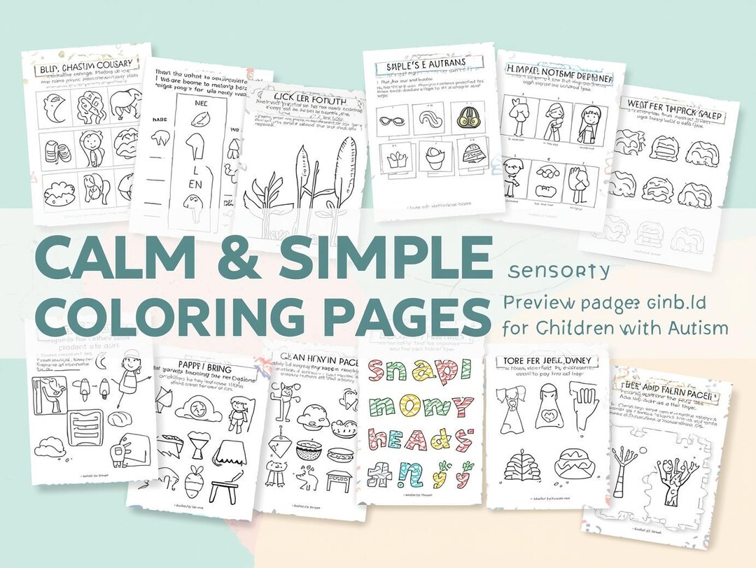 Autism Friendly Coloring Pages | Simple, Calm Sensory Activity PDF ...