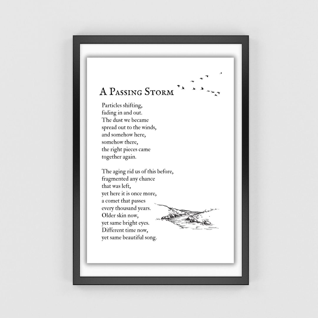 A Passing Storm - A Poem of Rekindled Love | Poetry Digital Download - Etsy