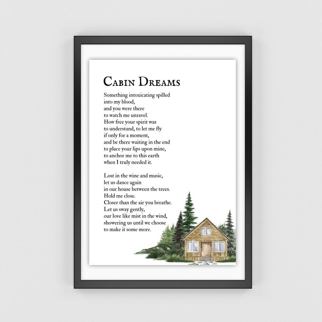Cabin Dreams - A Poem for Lovers | Poetry Digital Download - Etsy