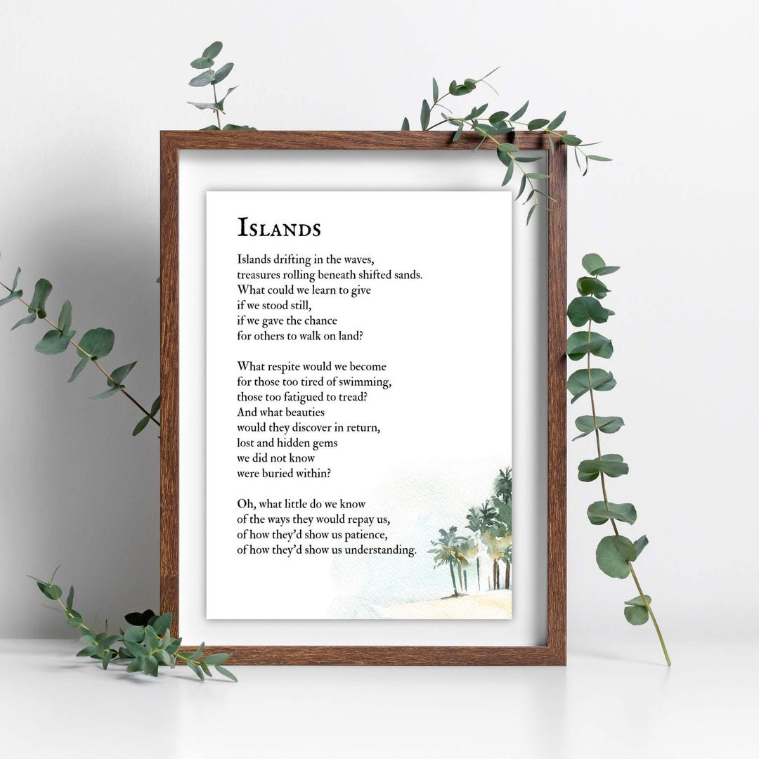 Islands - A Poem of Compassion + Discovery | Poetry Digital Download - Etsy