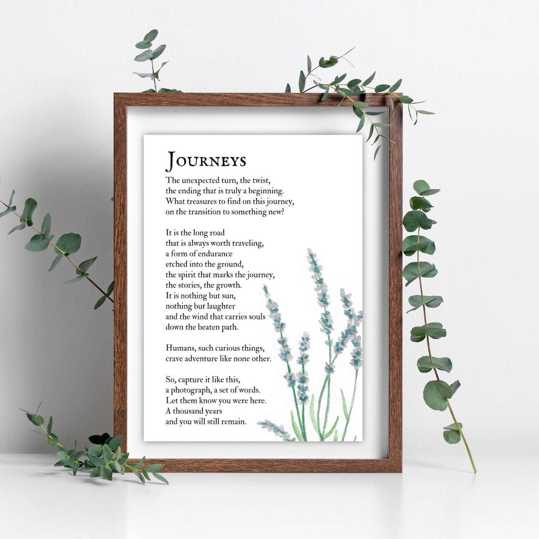 Journeys - A Poem for the Curious Wanderer | Poetry Digital Download - Etsy