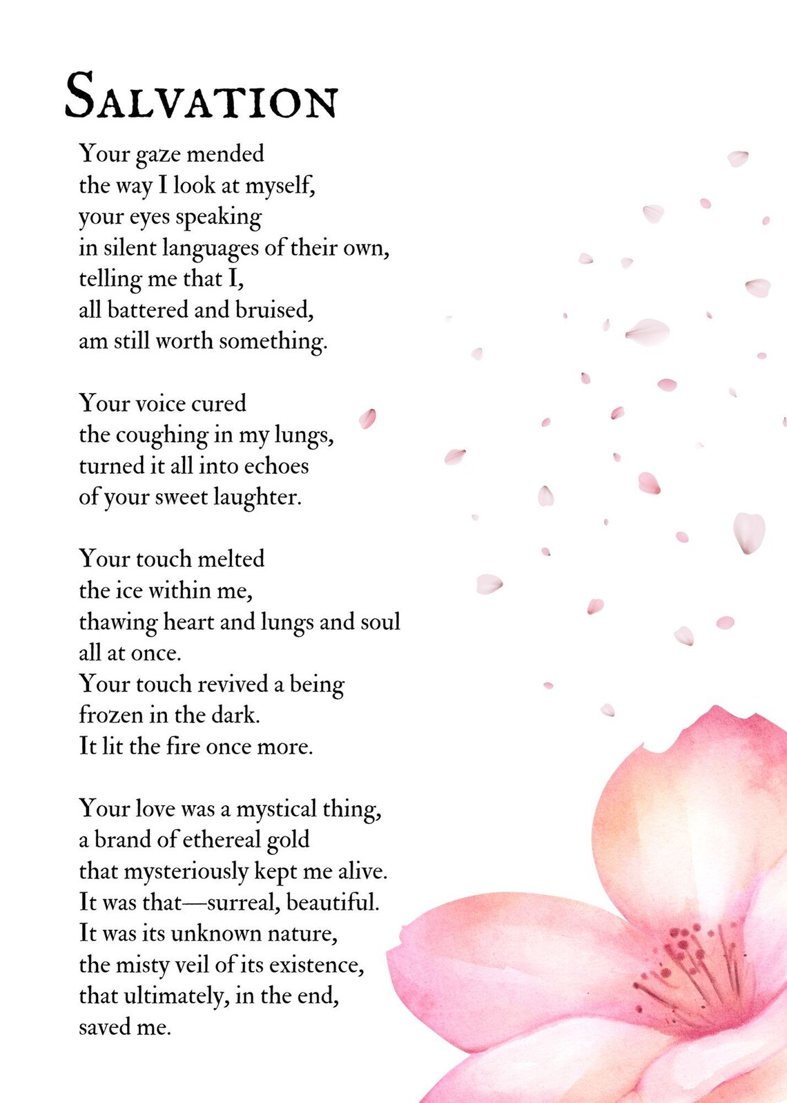 Salvation - A Poem of Healing Love | Poetry Digital Download - Etsy