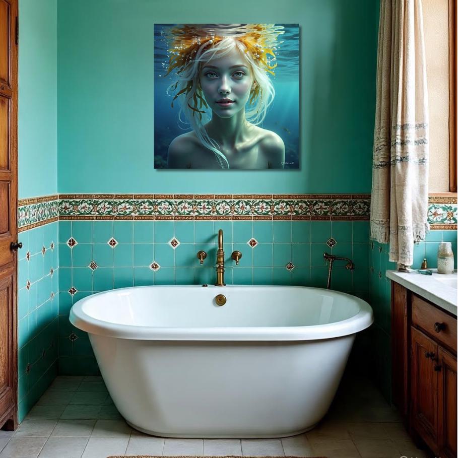 Underwater Sea Nymph – Boho Digital Wall Art | Surreal Nature-inspired ...