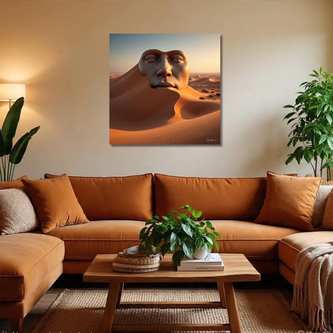 Surreal Desert Face Art: Mystical Dune Landscape (digital Download) - Etsy