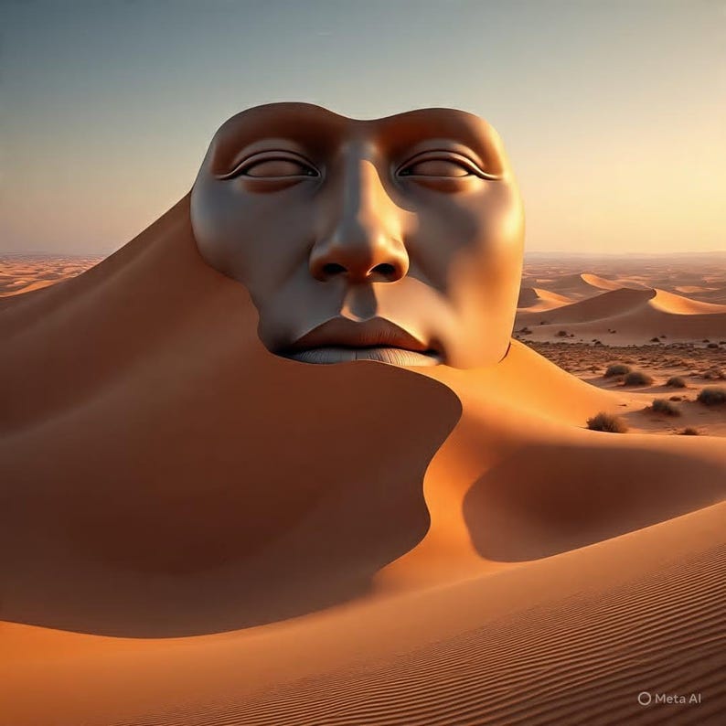 Surreal Desert Face Art: Mystical Dune Landscape (digital Download) - Etsy