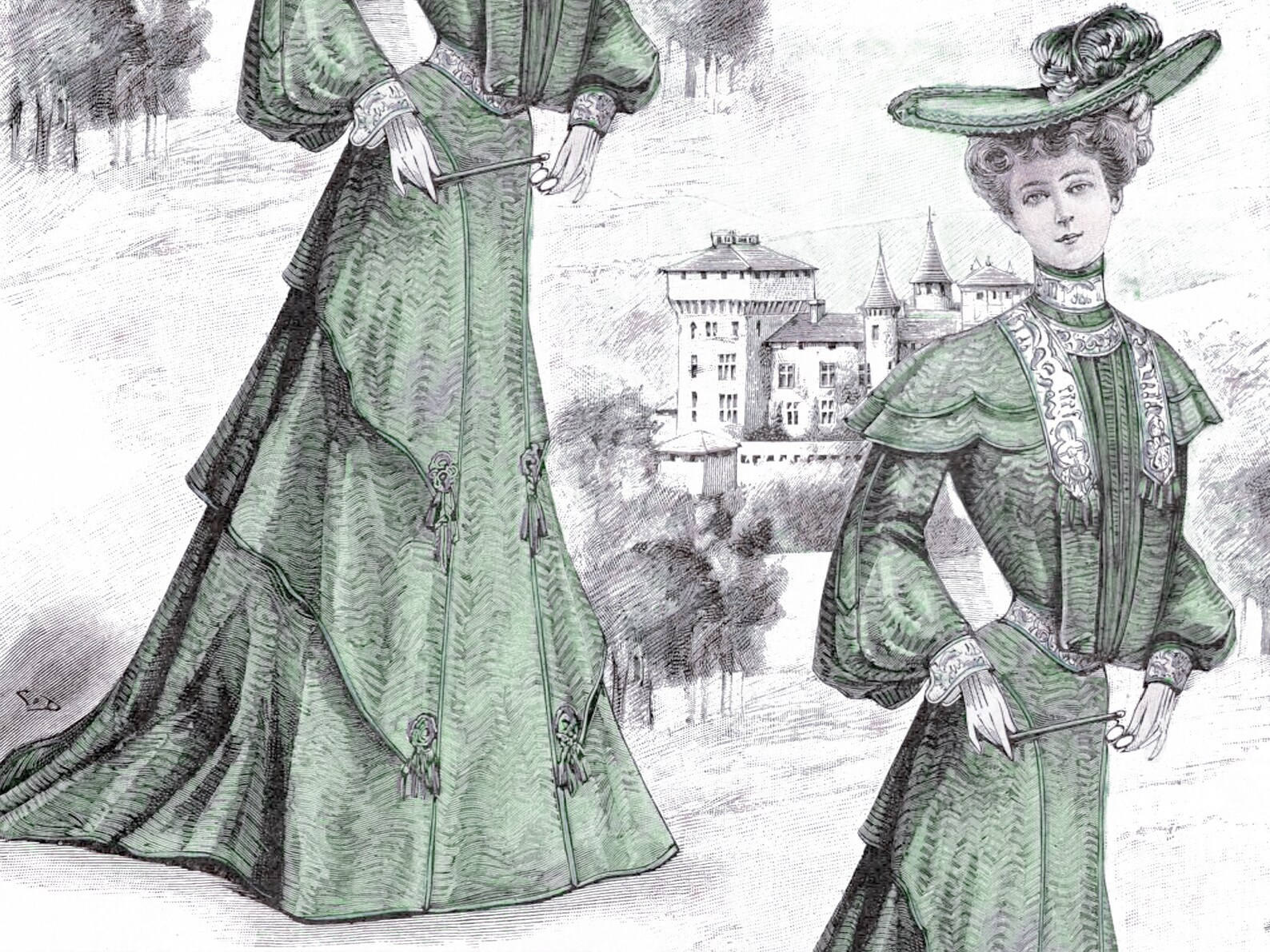 PDF Pattern - Dress With New Skirt - La Mode Illustree 1903 - Edwardian ...