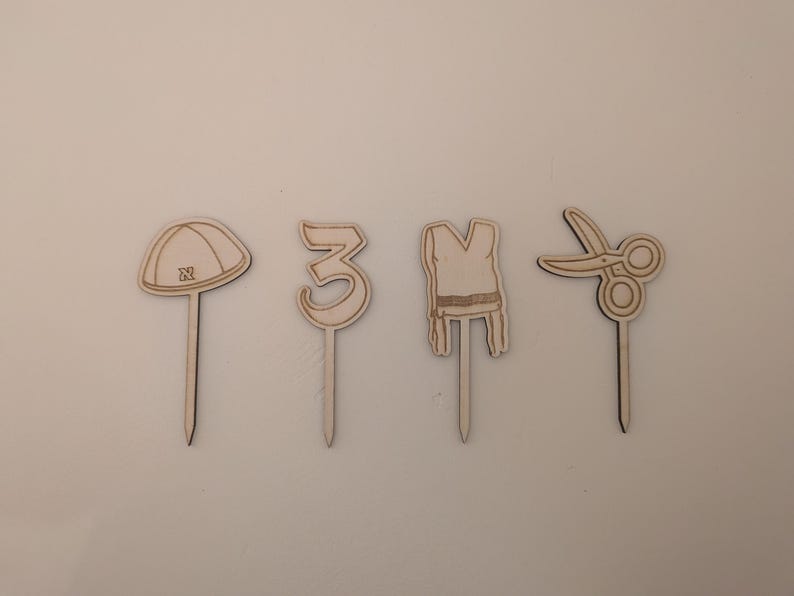 Upsherin 3rd Birthday Personalized Wooden Cupcake Toppers Qty 12 - Etsy