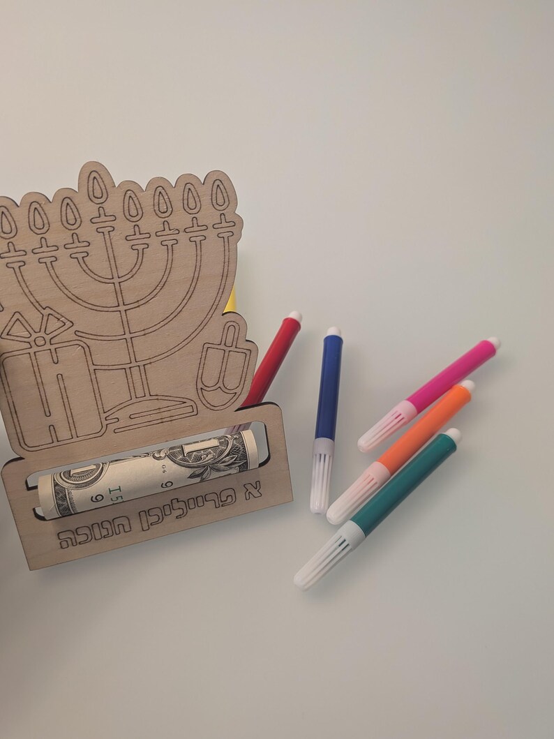 Chanukah Money Holder Craft Kit - DIY Menorah Coloring Activity - Etsy