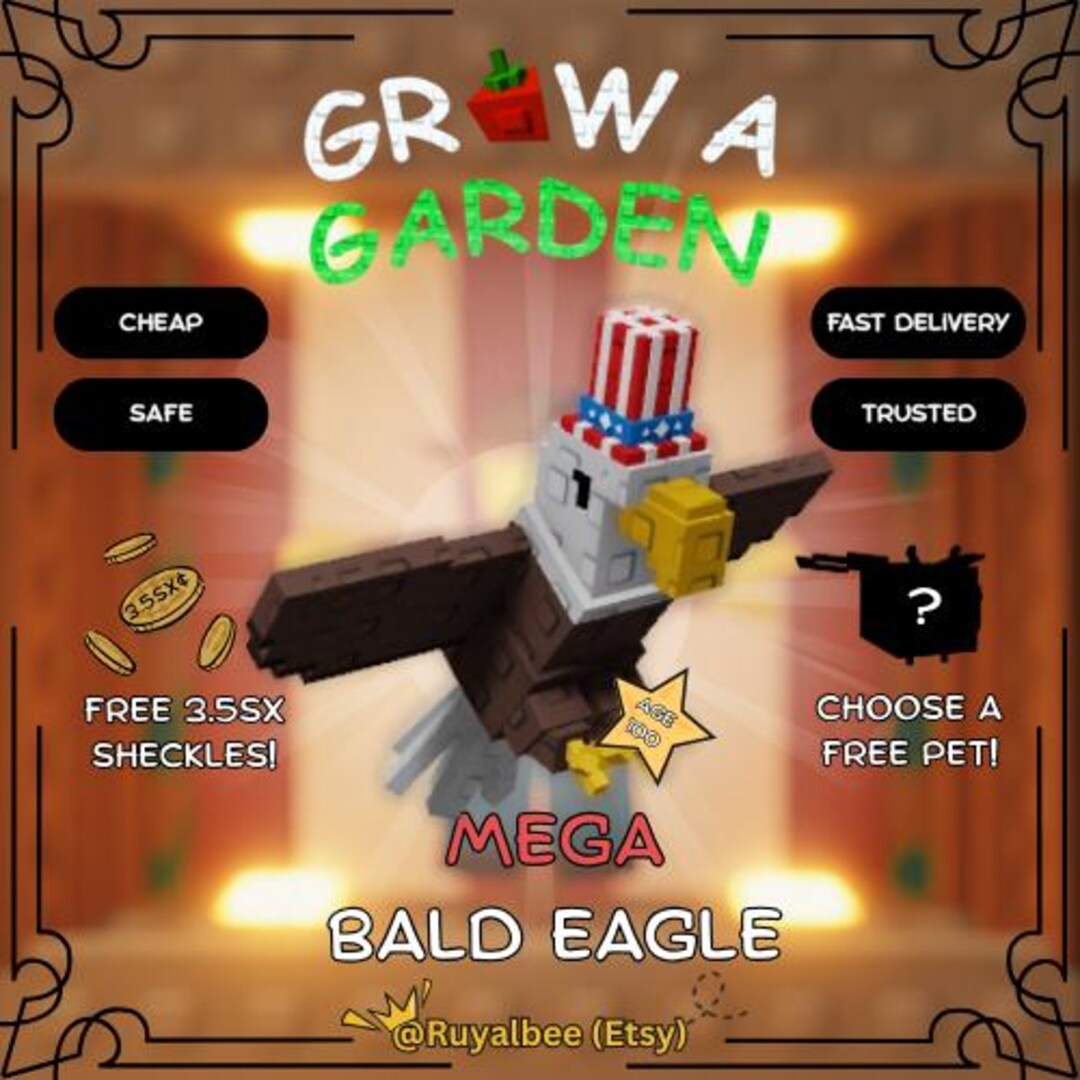 Mega Bald Eagle (age:100) | Roblox | Grow a Garden | Cheap | Fast ...