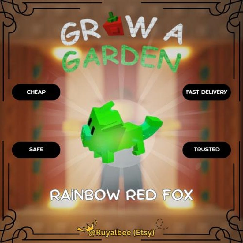 Rainbow Red Fox | Roblox | Grow a Garden | Cheap | Fast Delivery - Etsy