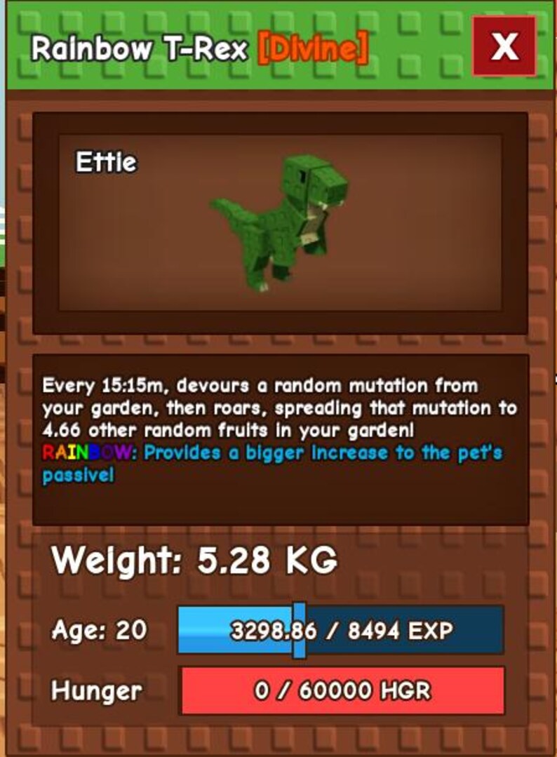 Rainbow T-rex | Roblox | Grow a Garden | Cheap | Fast Delivery - Etsy