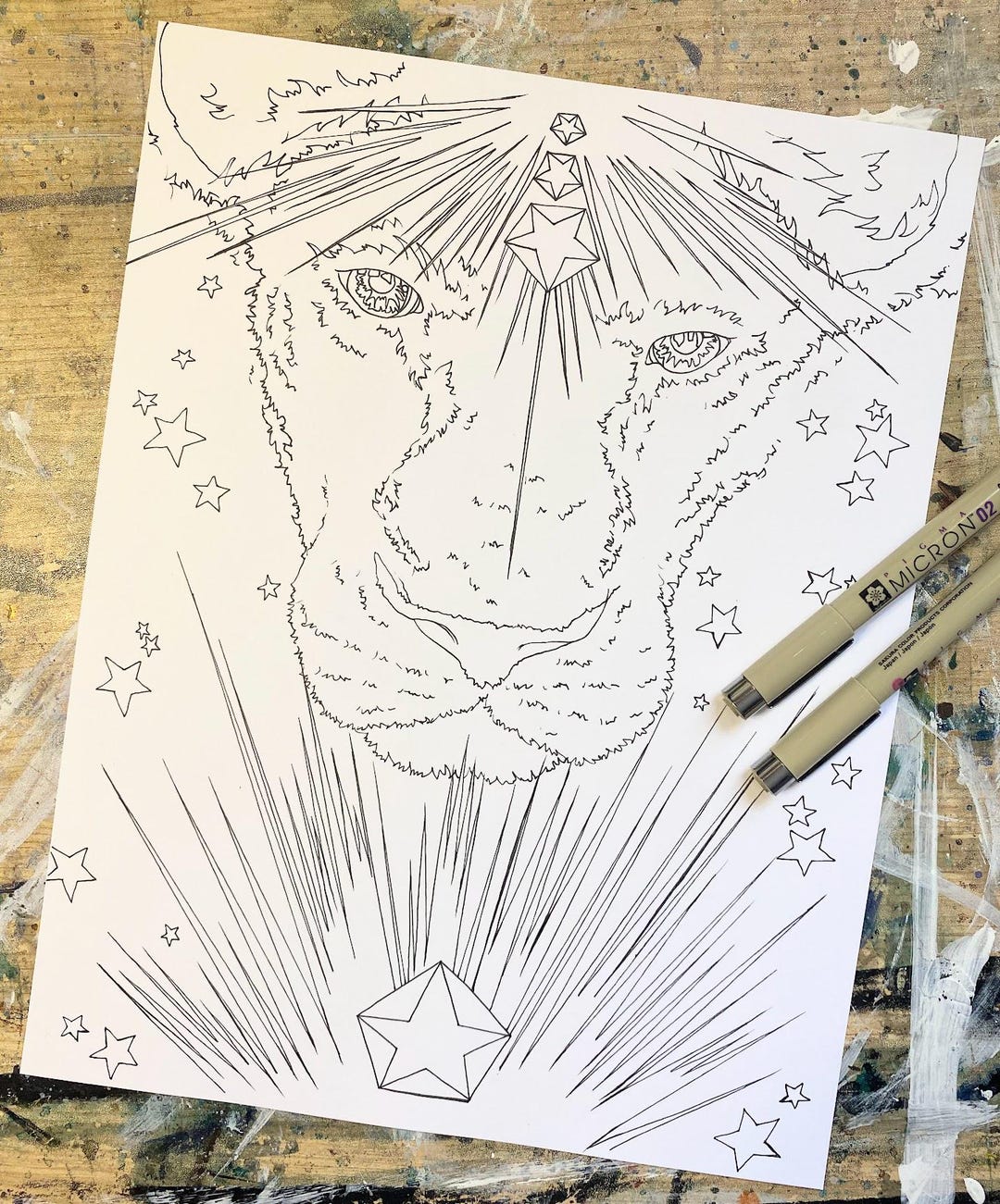 Leo, Lion of Light PRINTABLE DOWNLOAD Hand Drawn Coloring Page for ...